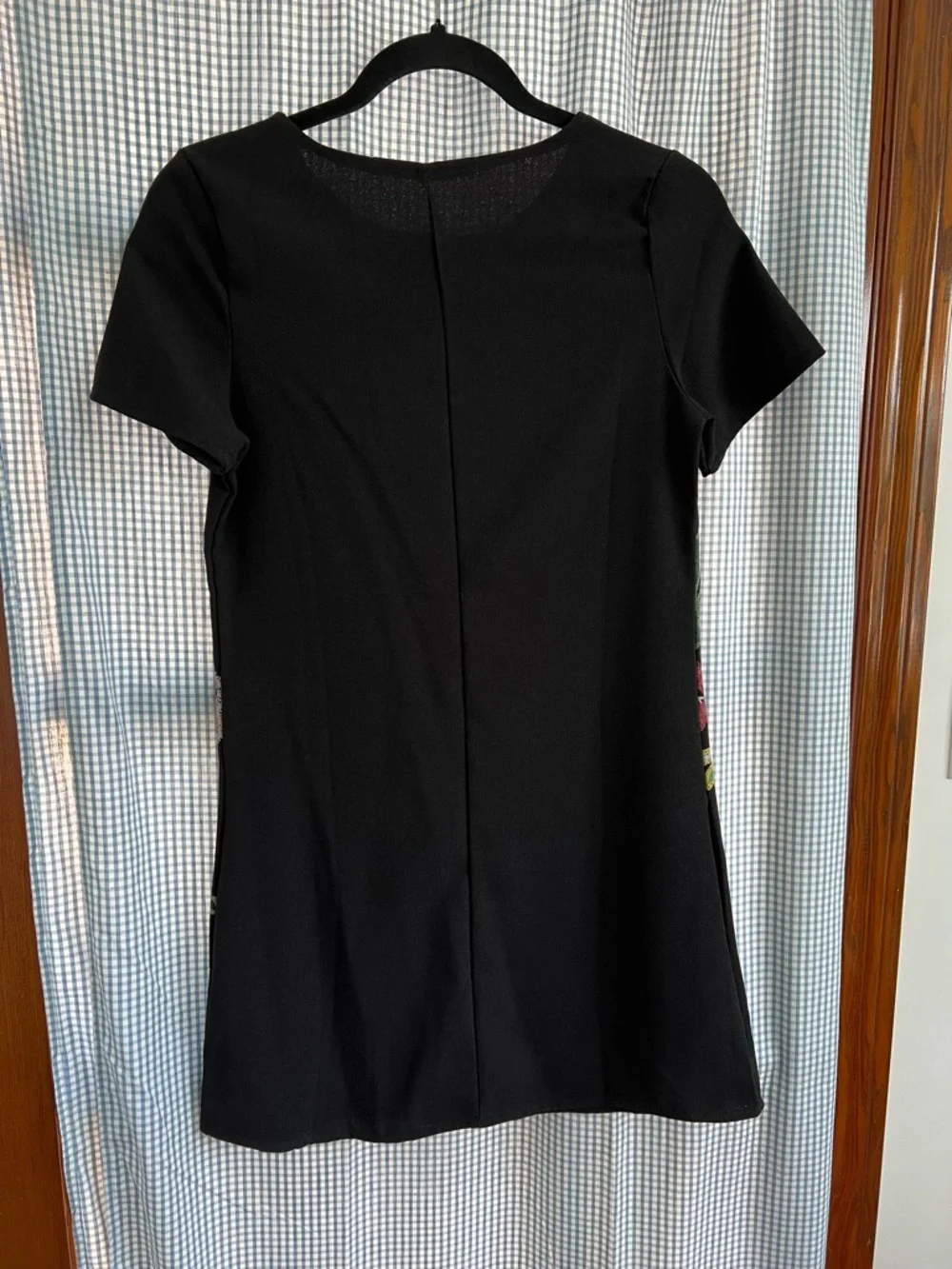 Dresses | Black Floral Embroidered Print Shift Dress | Poshmark